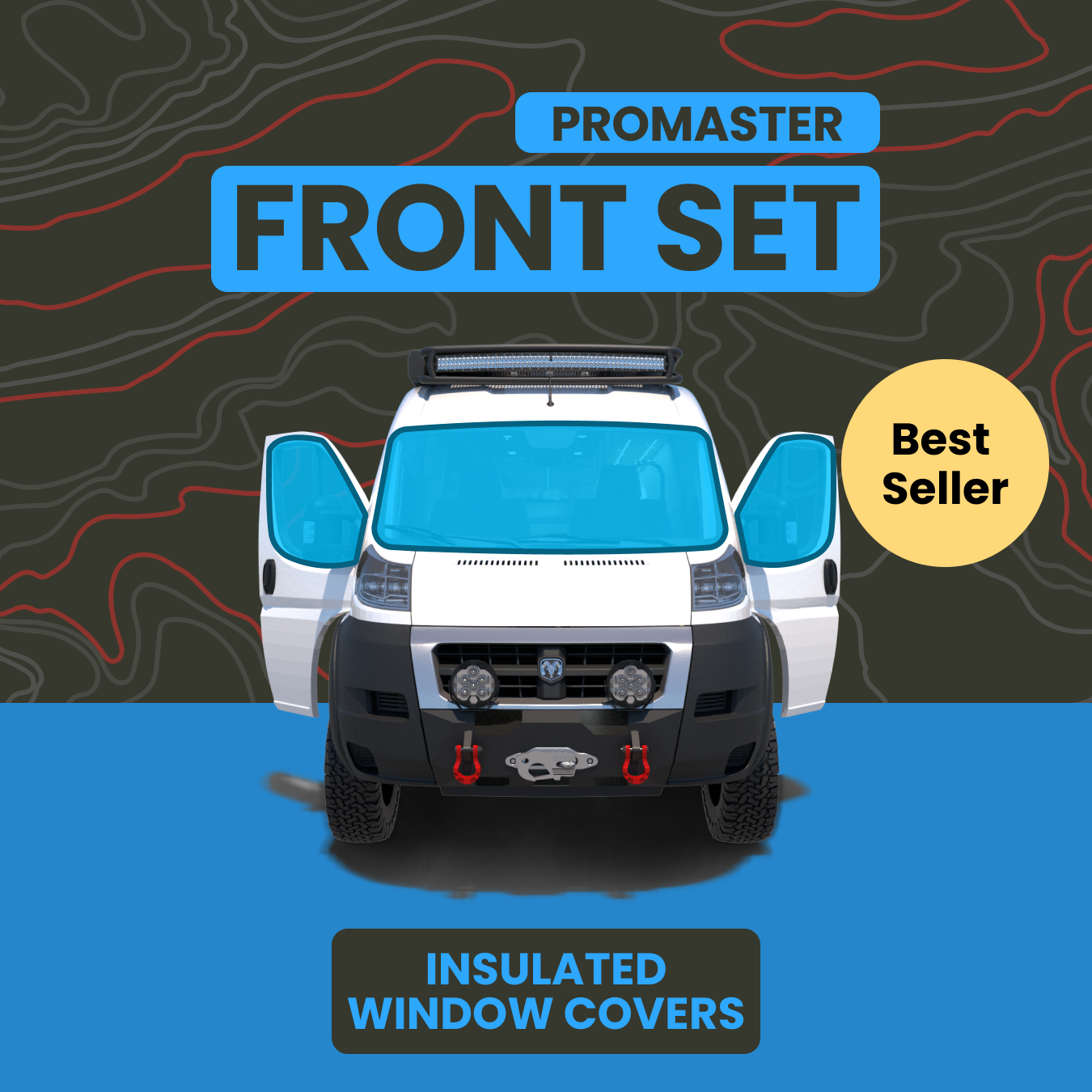 Ram Promaster Front Cab Window Cover Set