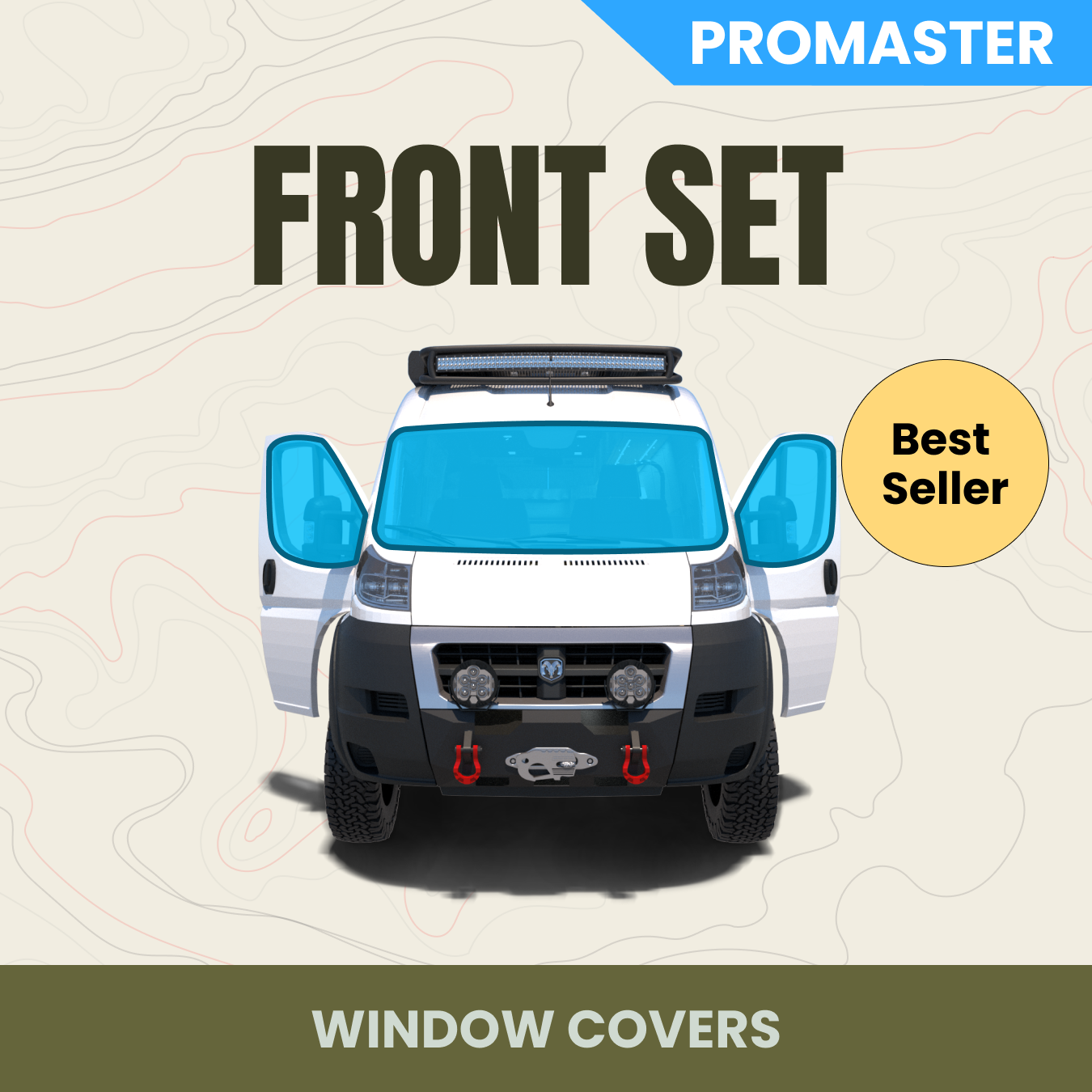 Ram Promaster Front Cab Window Cover Set