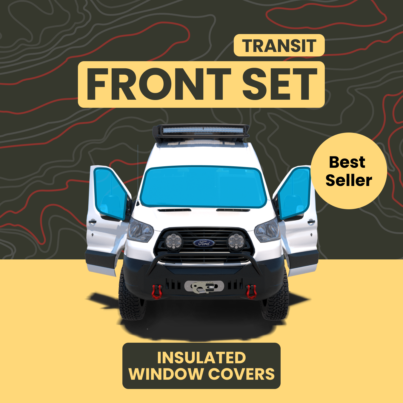 Ford Transit Front Cab Window Cover Set