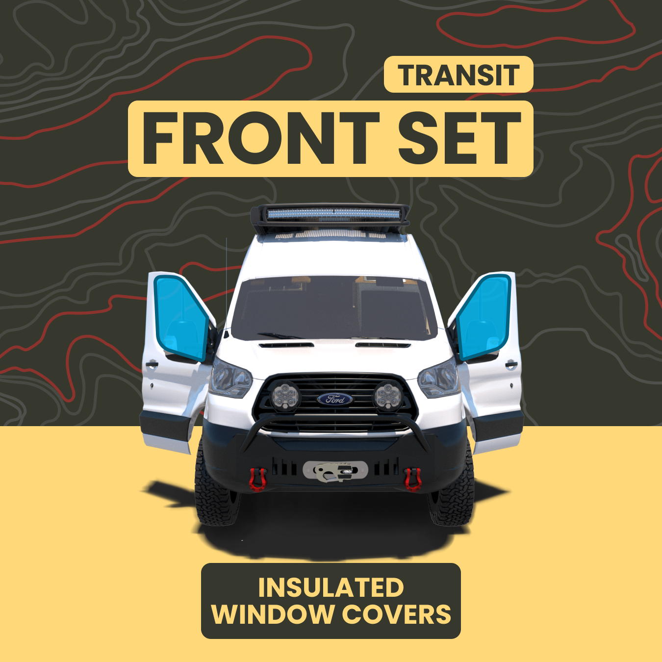 Ford Transit Driver & Passenger Window Cover Set