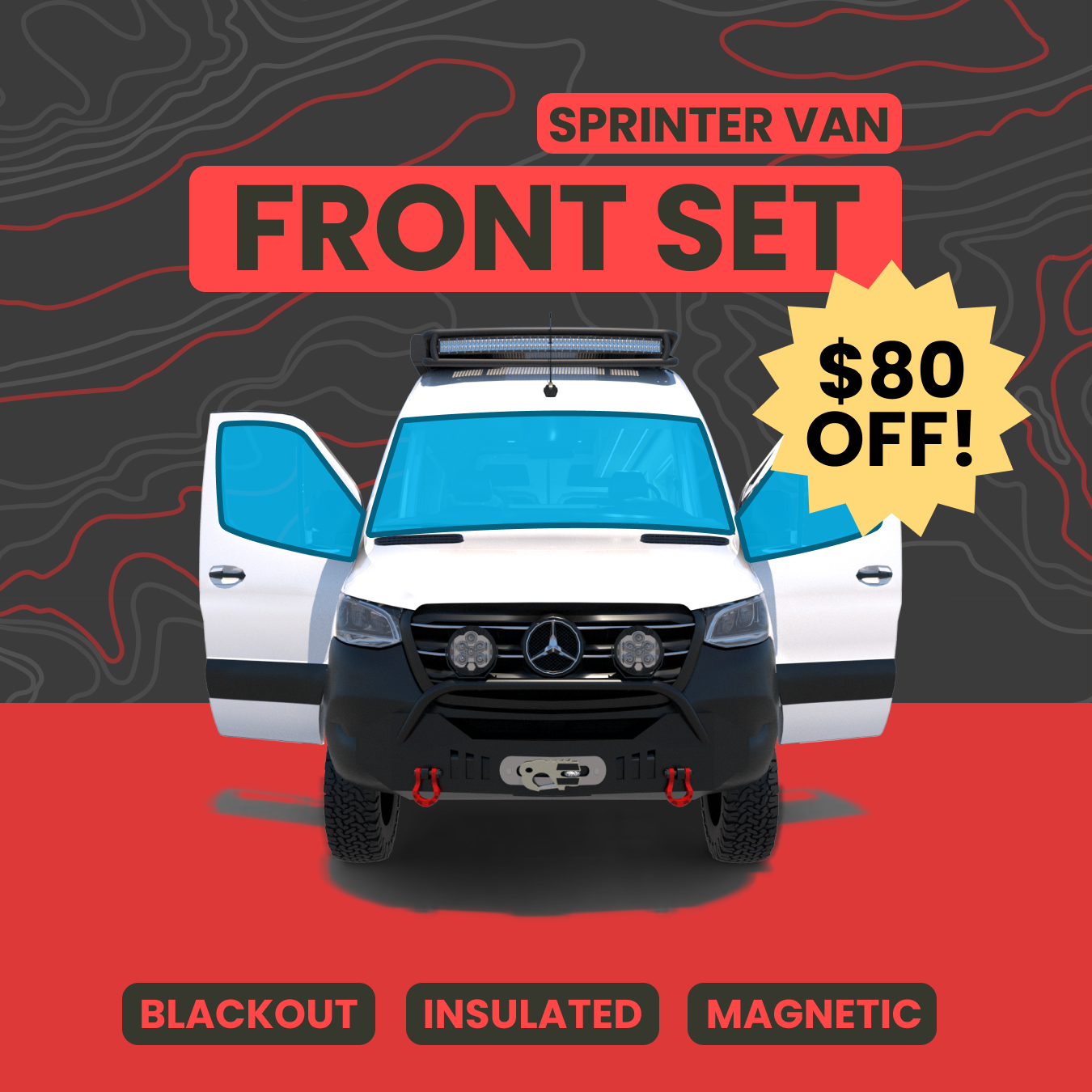 Sprinter Front Cab Window Cover Set