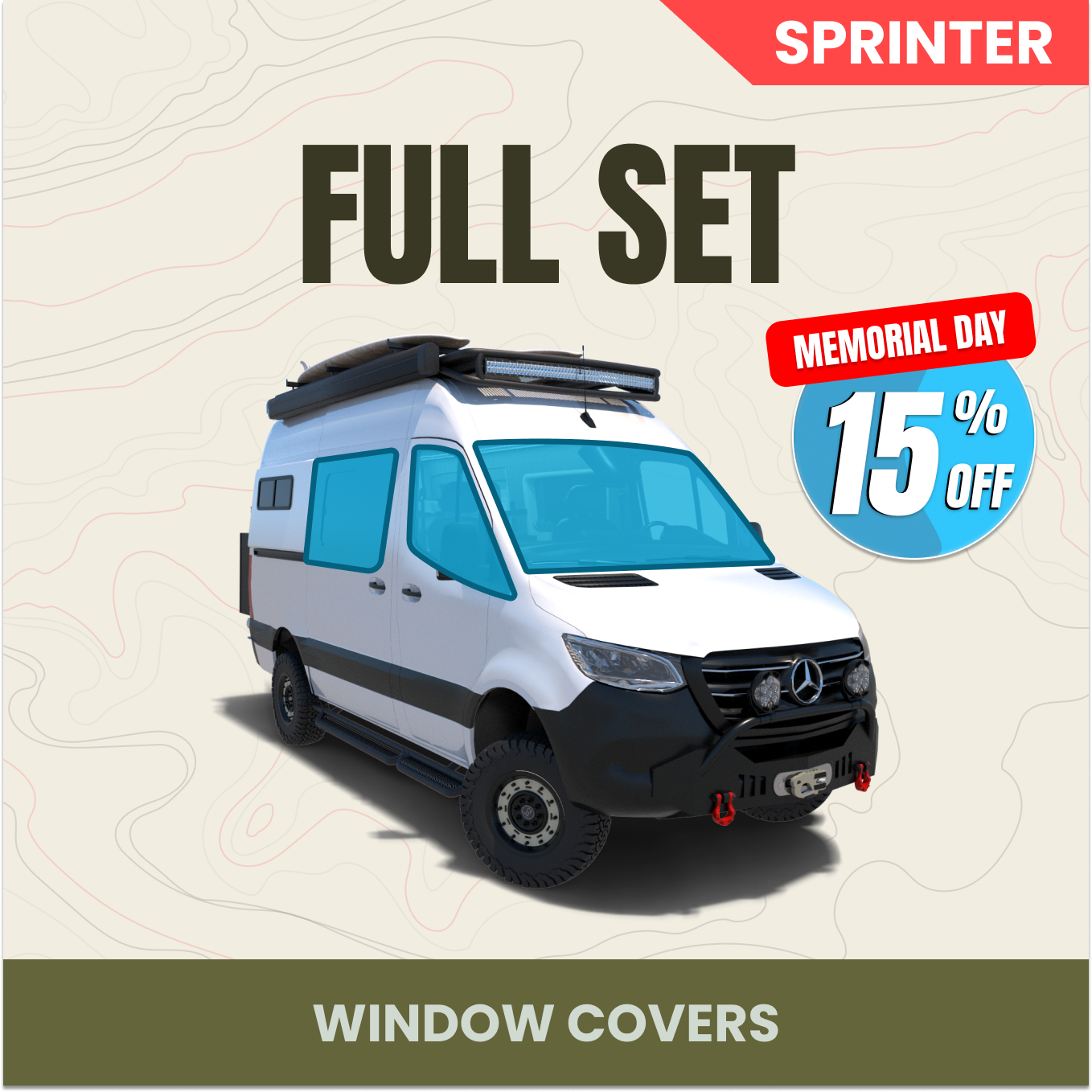 Sprinter Van Full 8-Piece Window Cover Set