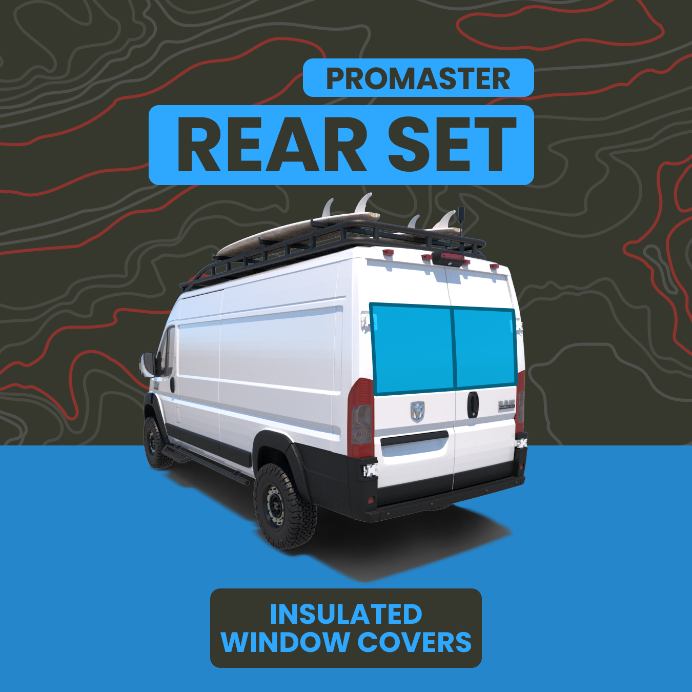Dodge Promaster Rear Window Cover Set