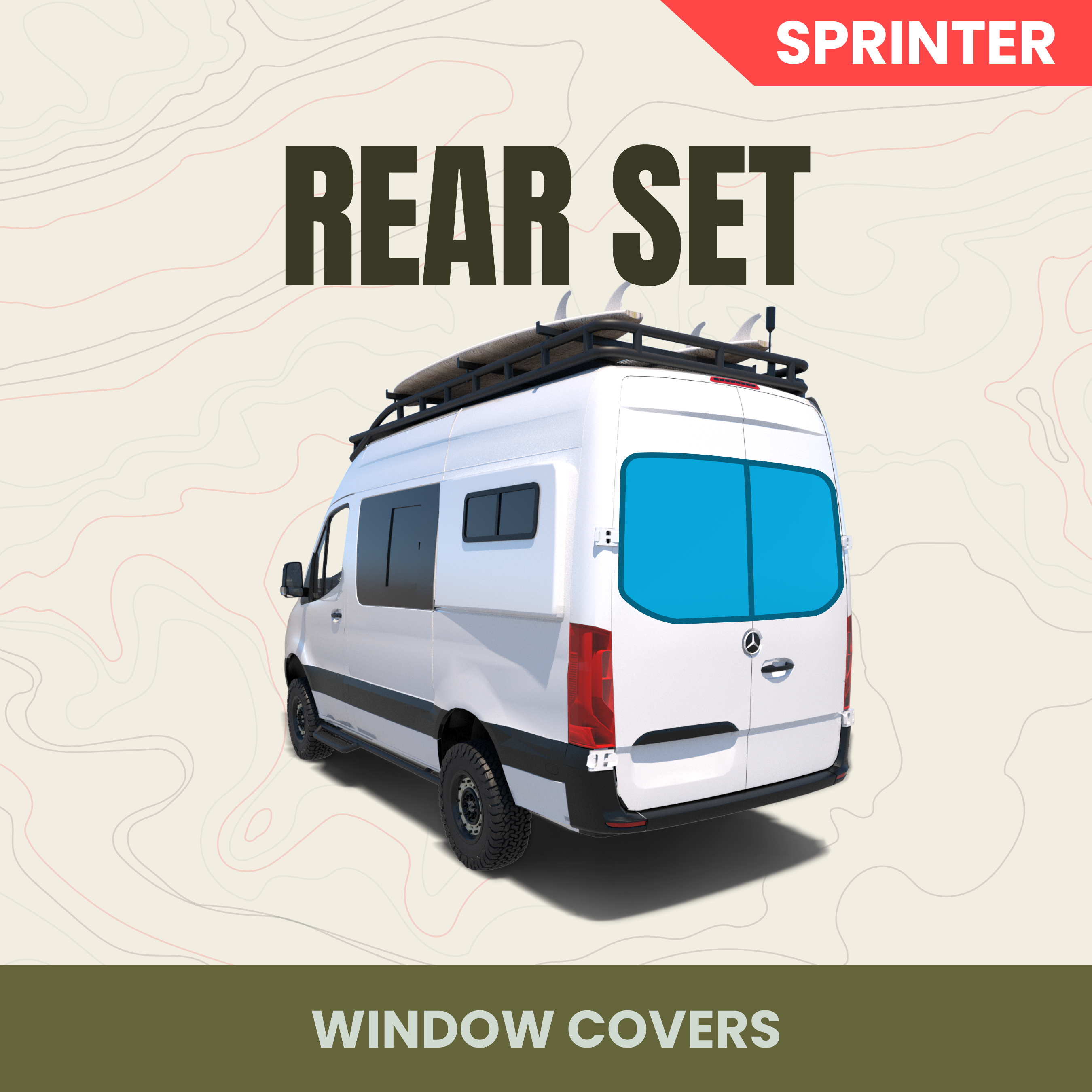 Sprinter Van Rear Window Cover Set