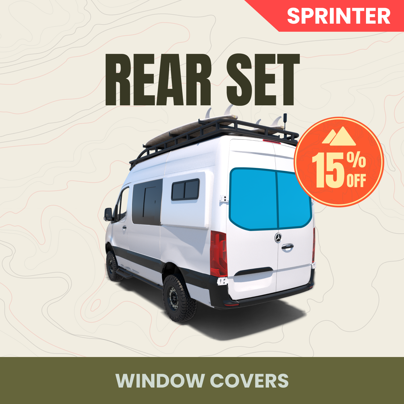 Sprinter Van Rear Window Cover Set
