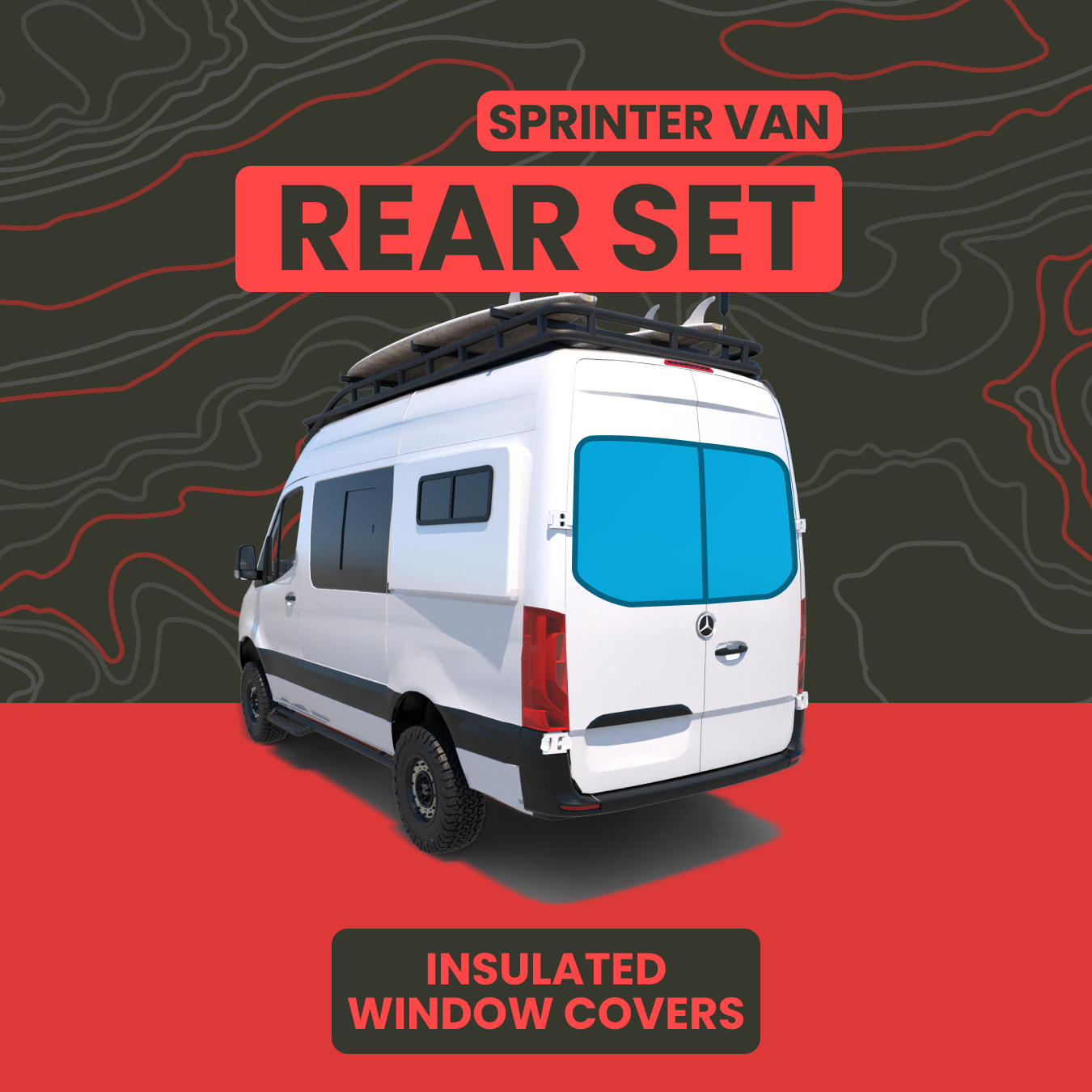 Sprinter Van Rear Window Cover Set