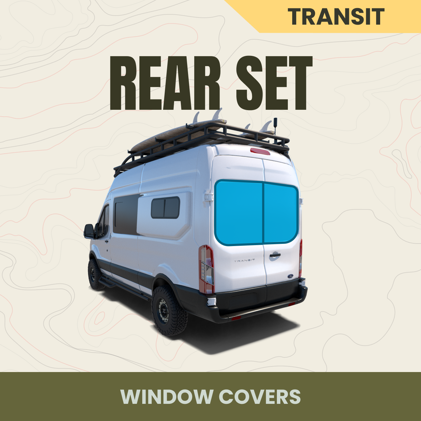 Ford Transit Rear Window Cover Set