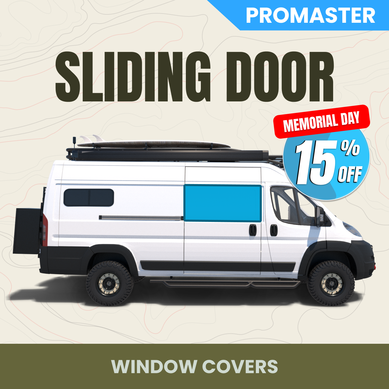 Ram Promaster Sliding Door Window Cover