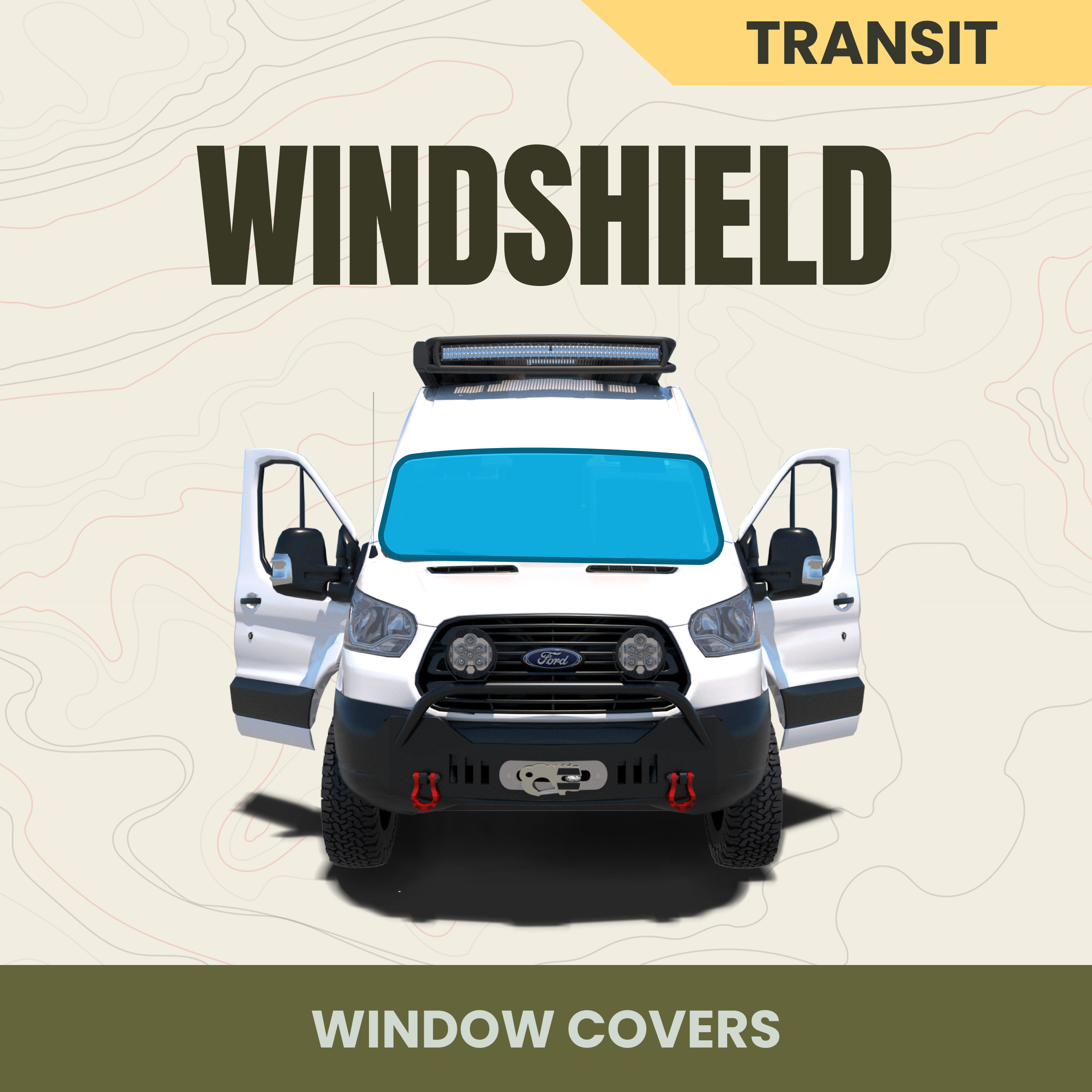 Ford Transit Front Cab Window Cover Set